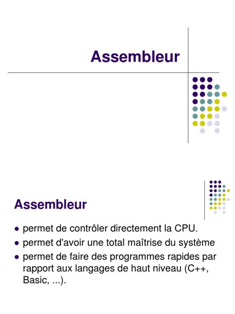 4 Assembleur Pdf Assembleur Programme Informatique