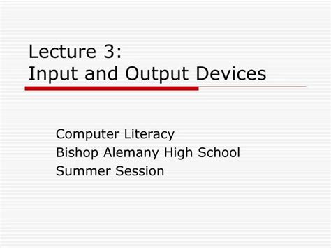 PPT Lecture Input And Output Devices PowerPoint Presentation Free Download ID