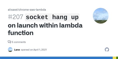 `socket hang up` on launch within lambda function · issue 207