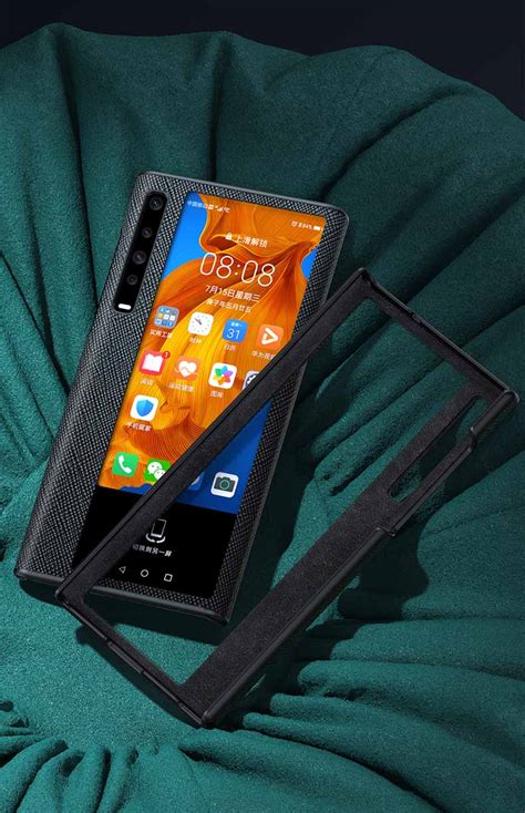 Top Layer Cowhide Leather Hollow Design Protective Case For Huawei Mate Xs Mate X