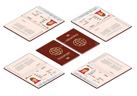 Premium Vector Vector Isometric Blank Open Passport Template