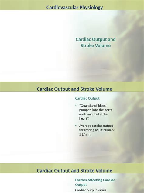 Cardiac Output And Stroke Volume Pdf