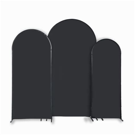 Spandex Covers For Trio Arch Frame Backdrop 3pc Set Black Backdrops