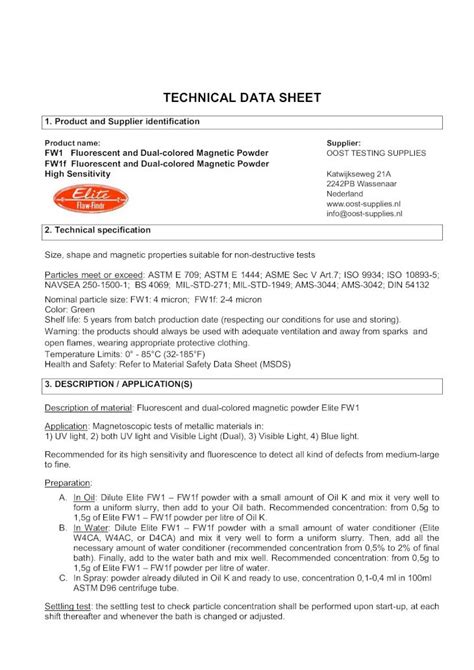 pdf technical data sheet oost supplies nl · technical data sheet 1
