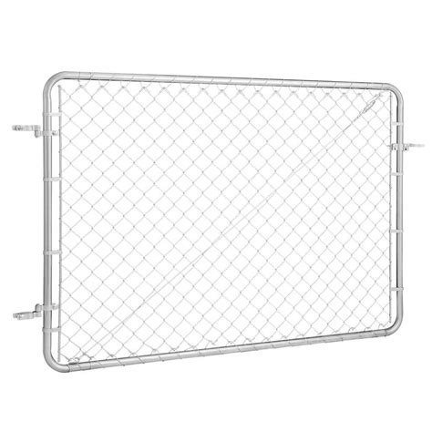 Skyshalo Chain Link Fence Gate 72 X 48 In Metal Adjustable Chain Link