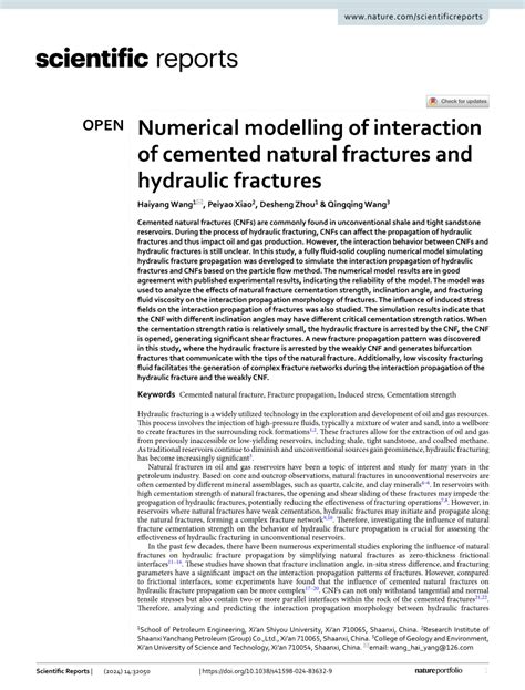Pdf Numerical Modelling Of Interaction Of Cemented Natural Fractures And Hydraulic Fractures