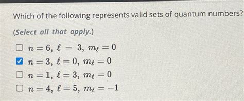 Solved Which Of The Following Represents Valid Sets Of