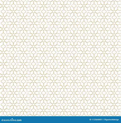 Vector Geometric Seamless Pattern Golden Lines Texture Oriental Traditional Luxury Background