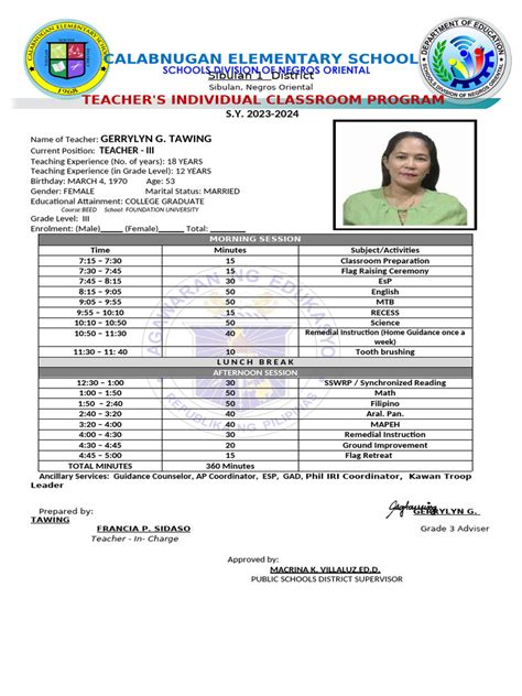 Noel Bagas Classroom Program 1 1 Pdf