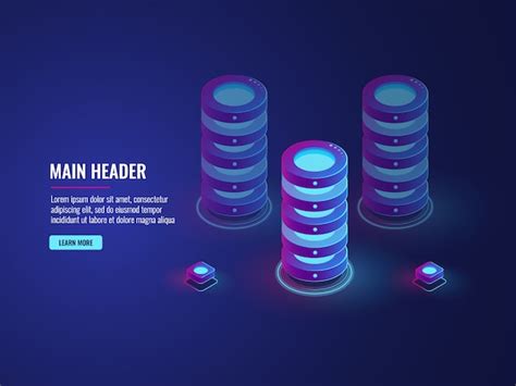 Free Vector Server Room Web Site Hosting Cloud Storage Database