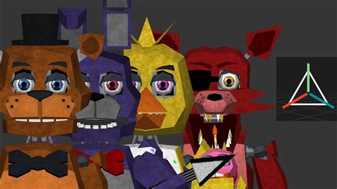 [low Poly Stilized] Fnaf 1 P3d Pack Youtube