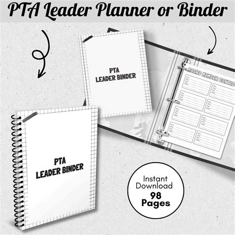 Pta Printable Planner Black And White Lets Plan My Party