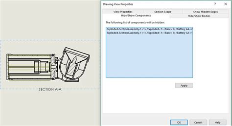 SOLIDWORKS Hide Show Components On View Creation Or Manually