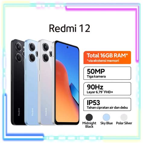 Jual XIAOMI REDMI 12 8 256 8 128 NEW GARANSI RESMI Shopee Indonesia