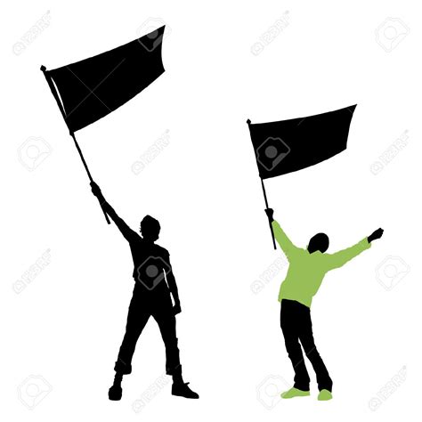 Clipart Person Holding A Flag Clipground