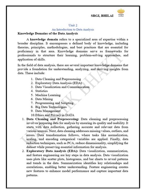 Btech 5 Cse Data Analytics With Python Unit 2 And 3 Notes Pdf Data Analysis Health