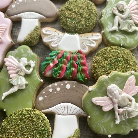 Fairies And Mushrooms Sugar Cookies Decorated Sugar Cookie Royal