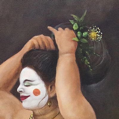 Unicef Market Signed Painting Of A Nude Puppet Show Character From Java Limbuk