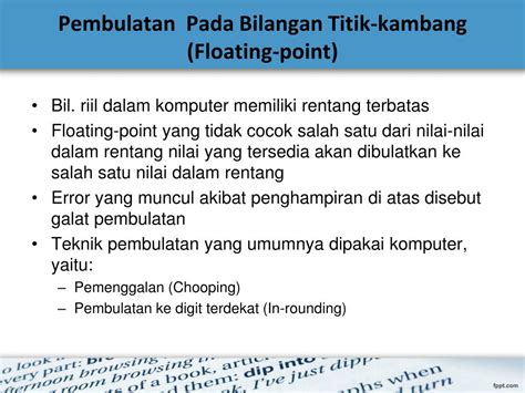 Ppt Bilangan Titik Kambang Floating Point Powerpoint Presentation