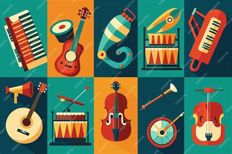 Premium Vector A Poster With A Musical Instrument And A Musical Instrument