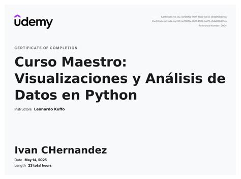 I Completed The Master Course Data Visualization And Analysis In Python On Udemy Ivan