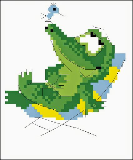 Crocodile Counted Cross Stitch Patterns And Charts