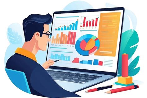 Man Analysis Business Accounting On Laptop Premium Ai Generated Image