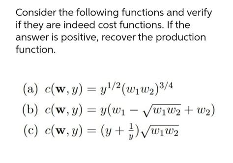 Solved Consider The Following Functions And Verify If They Chegg