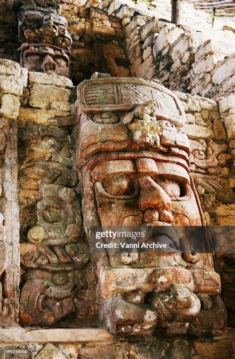 Temple Of The Masks In Kohunlich Friezes With Large Masks High Res