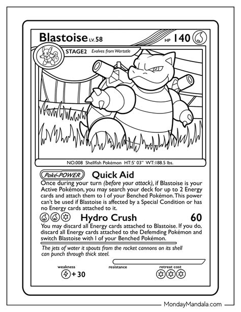 Printable Pokemon Blastoise Coloring Pages [2025]
