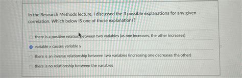 Solved In the Research Methods lecture, I discussed the 3 | Chegg.com