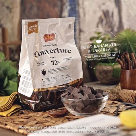 Promo Schoko Cube 72 100gr Dark Couverture Chocolate Cokelat Baking