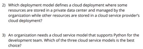Solved Which Deployment Model Defines A Cloud Deployment Chegg Com
