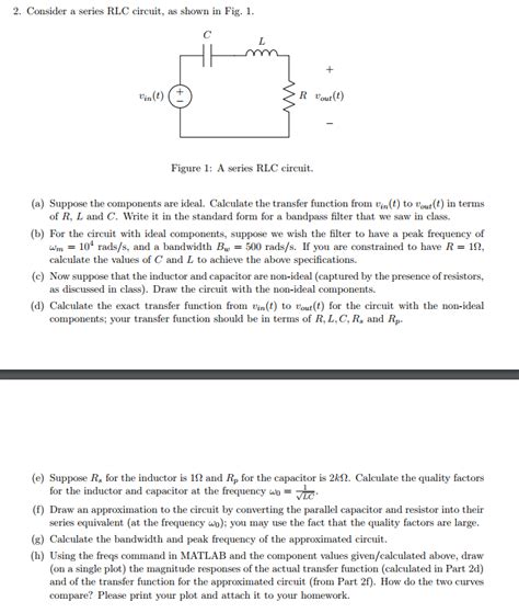 Solved Consider A Series RLC Circuit As Shown In Fig Chegg