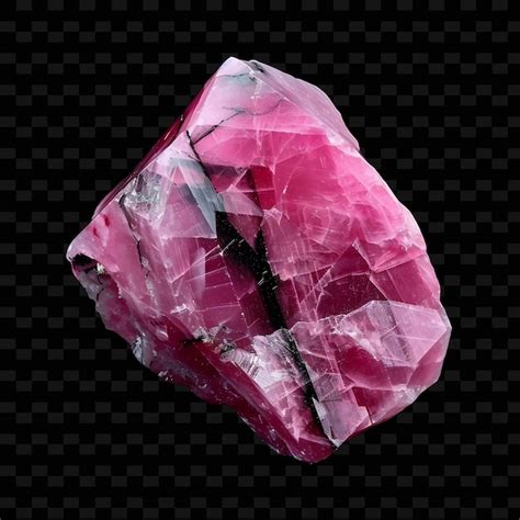 Premium Psd Png Rhodonite Crystal With Irregular Shape Pink Color And
