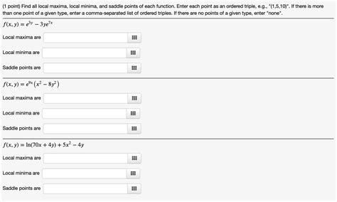 Solved 1 ﻿point ﻿find All Local Maxima Local Minima And