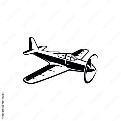 Light Aircraft Small Plane Propeller Isolated Vector Stock Vector