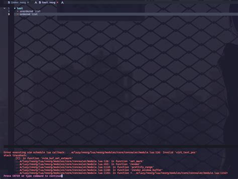Concealer Issues Thread · Issue 292 · Nvim Neorgneorg · Github