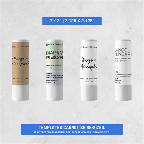 Editable Lip Balm Label Template For Canva Diy Organic Lip Balm Tube