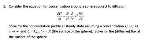 Solved Consider The Equation For Concentration Around A Chegg Com