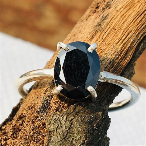 Black Onyx Ring Natural Black Onyx 925 Sterling Silver Ring Silver