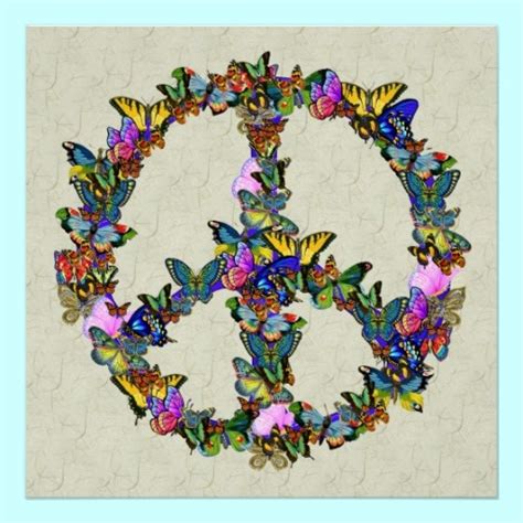 Butterfly Peace Symbol Poster Zazzle Peace Sign Custom Posters