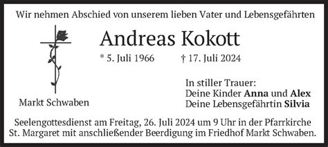 Traueranzeigen Von Andreas Kokott Trauermerkurde