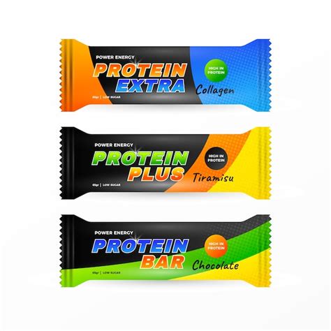 Protein Bar Element Collection Free Vector