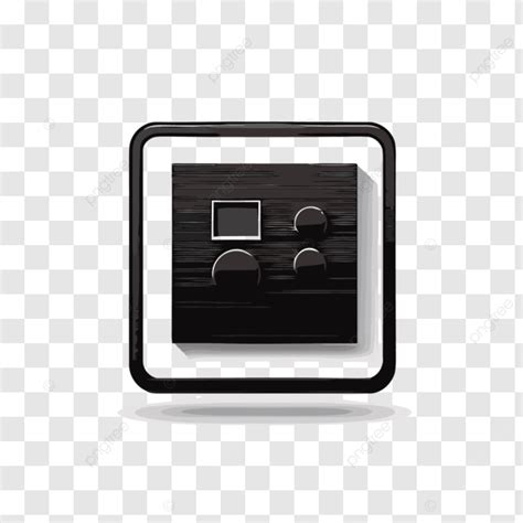 검은 사각형 스위치 장치 아이콘 벡터 2465894 흰색 배경에 첨부 파일의 단순한 검은색 아이콘 그림자 없음 Png 일러스트 및 벡터 에 대한 무료 다운로드