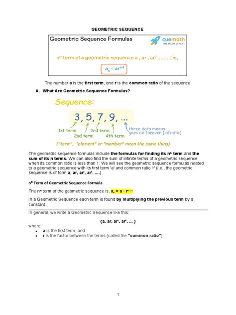 Geometric Sequence Pdf Numbers Arithmetic