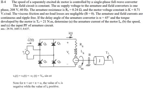 solved ii 4 the speed of a separately excited dc motor is