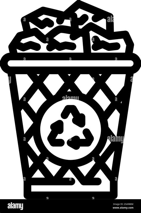 Glass Recycling Waste Sorting Line Icon Vector Glass Recycling Waste