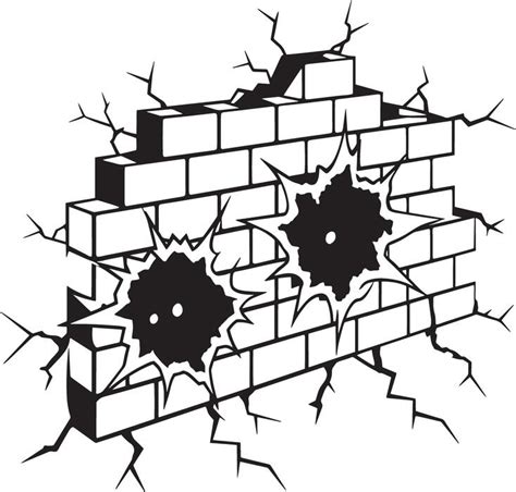 Exploding Brick Wall Vector Art Icons And Graphics For Free Download