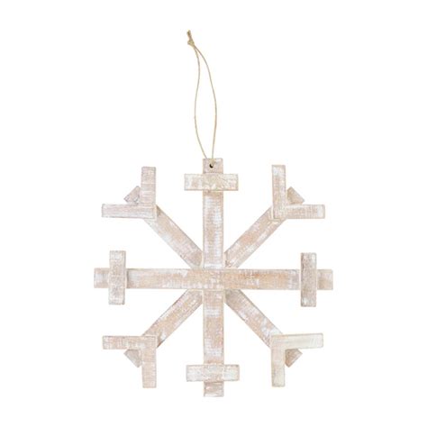 Small Plank Snowflake Ornament Mud Pie